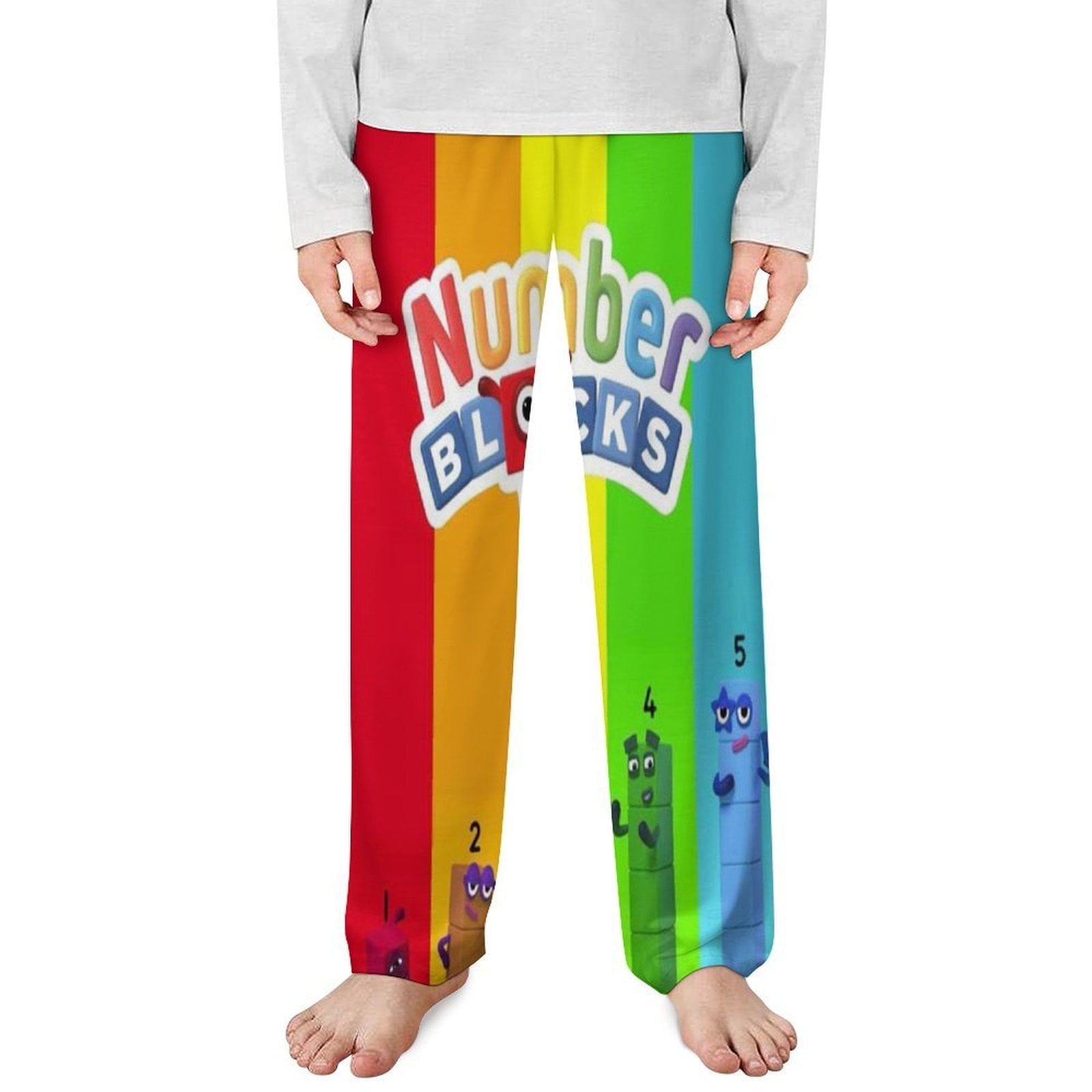 Number Cartoon Show Block Pajama Pants Cartoon Casual Lounge PJ Bottoms ...