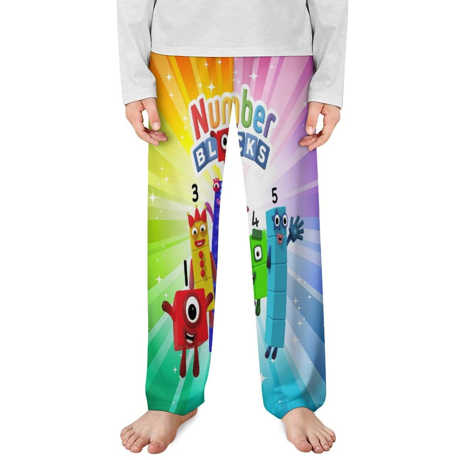 Number Cartoon Show Block Pajama Pants Cartoon Casual Lounge PJ Bottoms ...