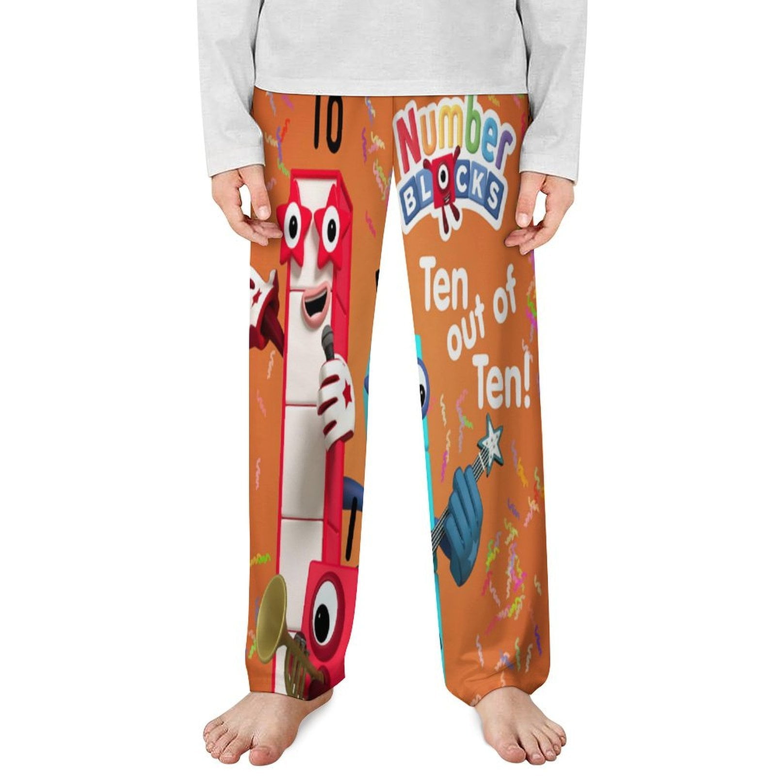 Number Cartoon Show Block Pajama Pants Cartoon Casual Lounge PJ Bottoms ...