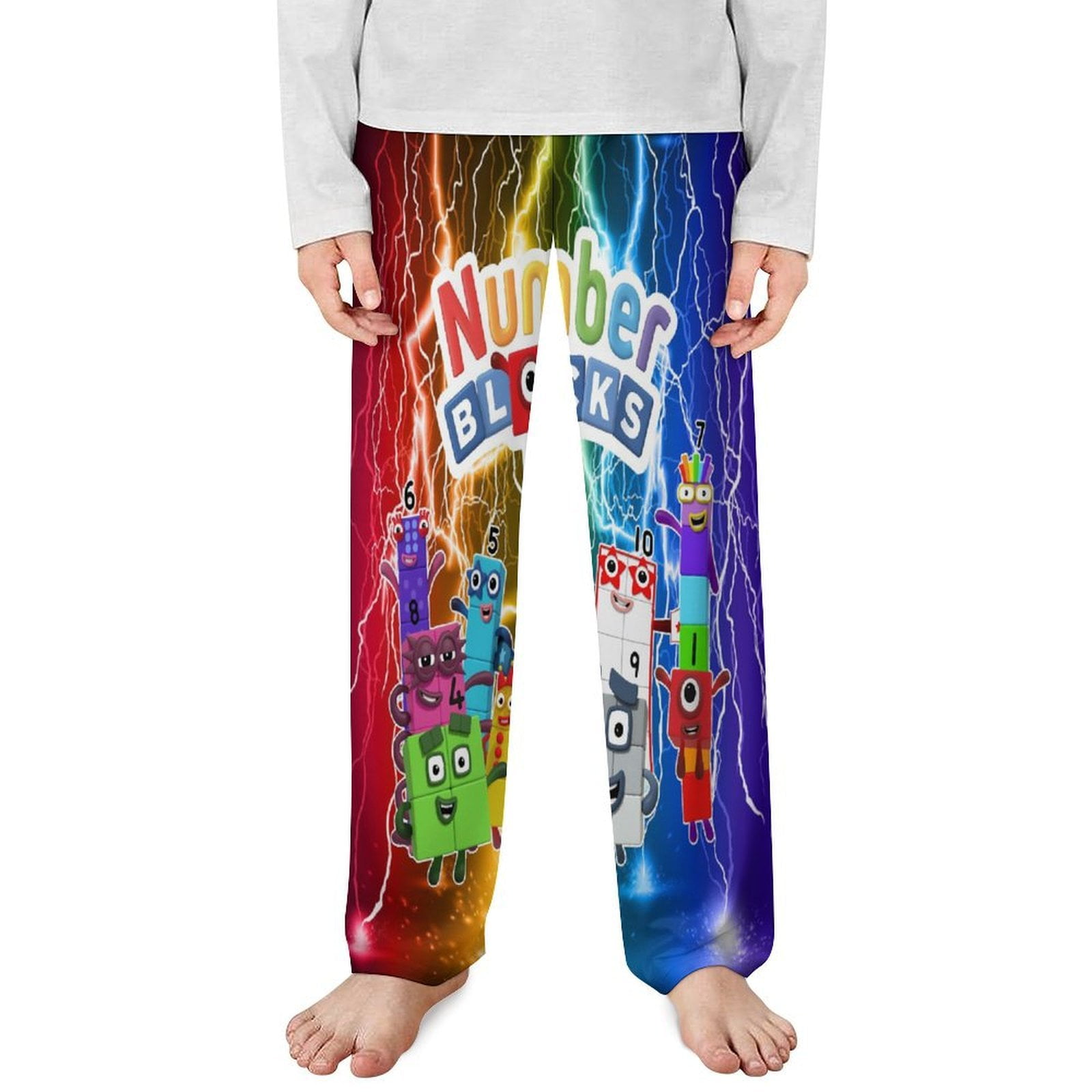Number Cartoon Show Block Pajama Pants Cartoon Casual Lounge PJ Bottoms ...