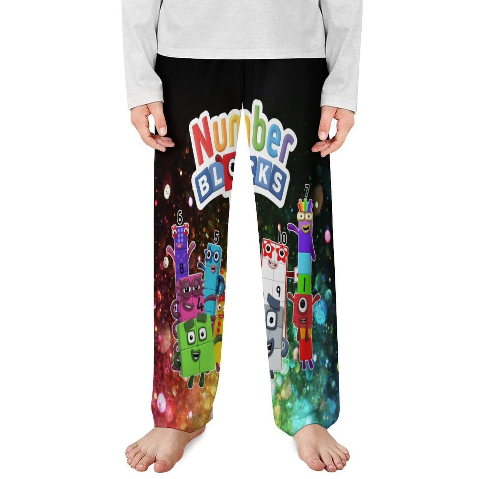 Number Cartoon Show Block Pajama Pants Cartoon Casual Lounge PJ Bottoms ...