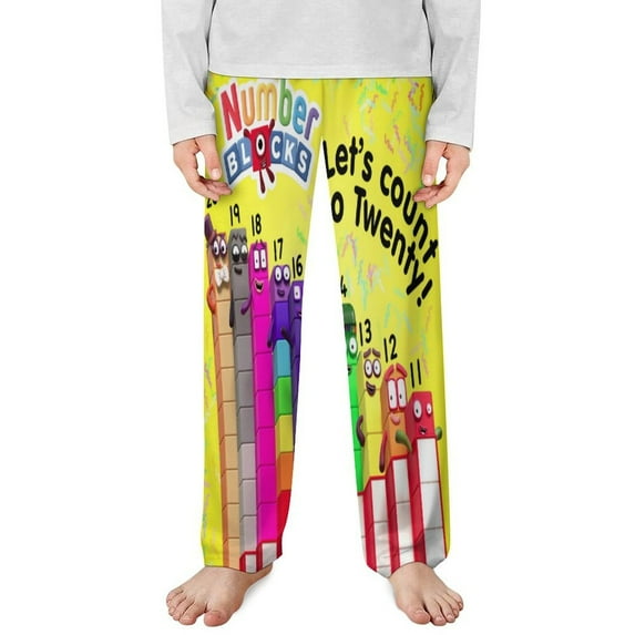 Number Cartoon Show Block Pajama Pants Cartoon Casual Lounge PJ Bottoms ...