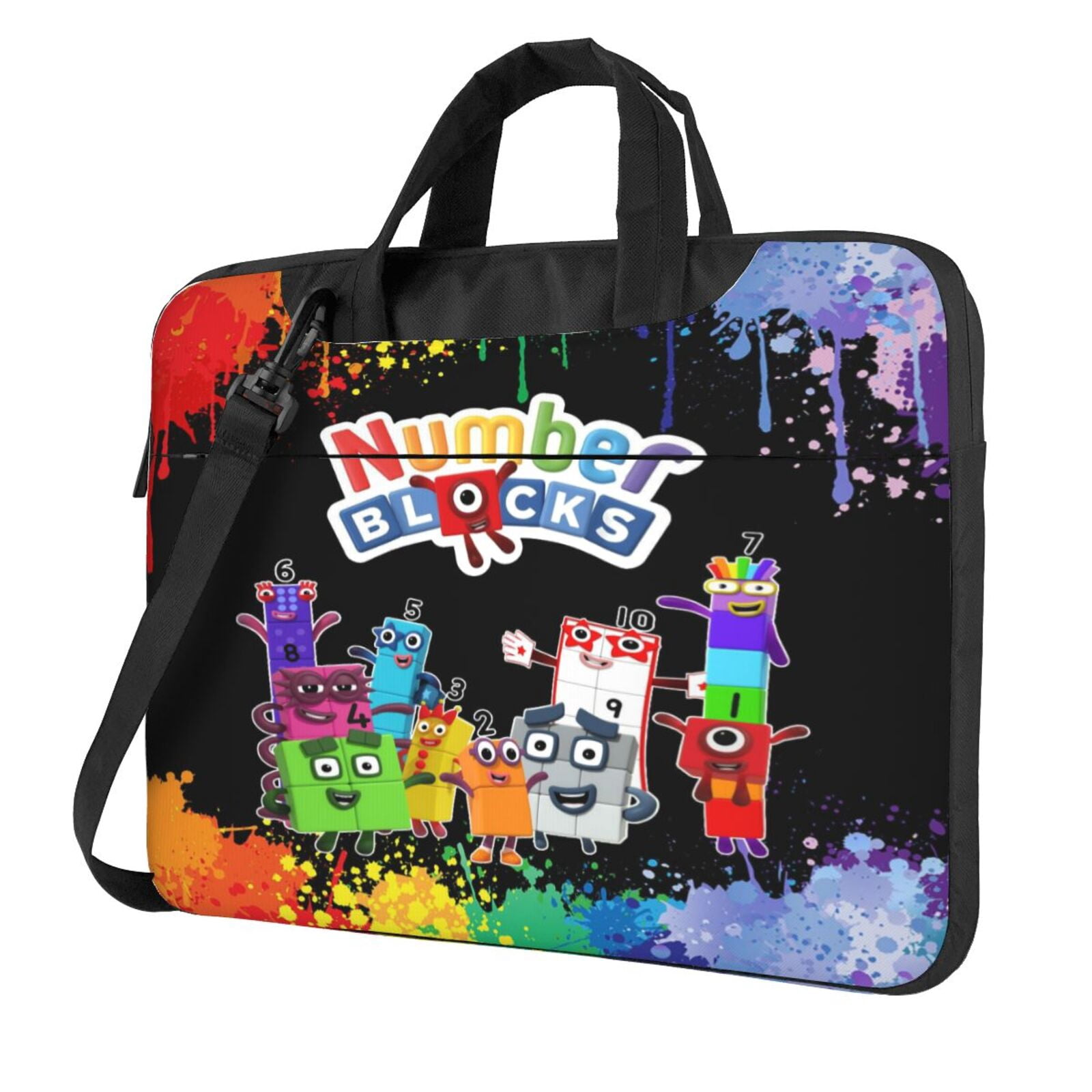 Number Cartoon Show Block Portable Laptop Bag With Hand Single-Shoulder ...