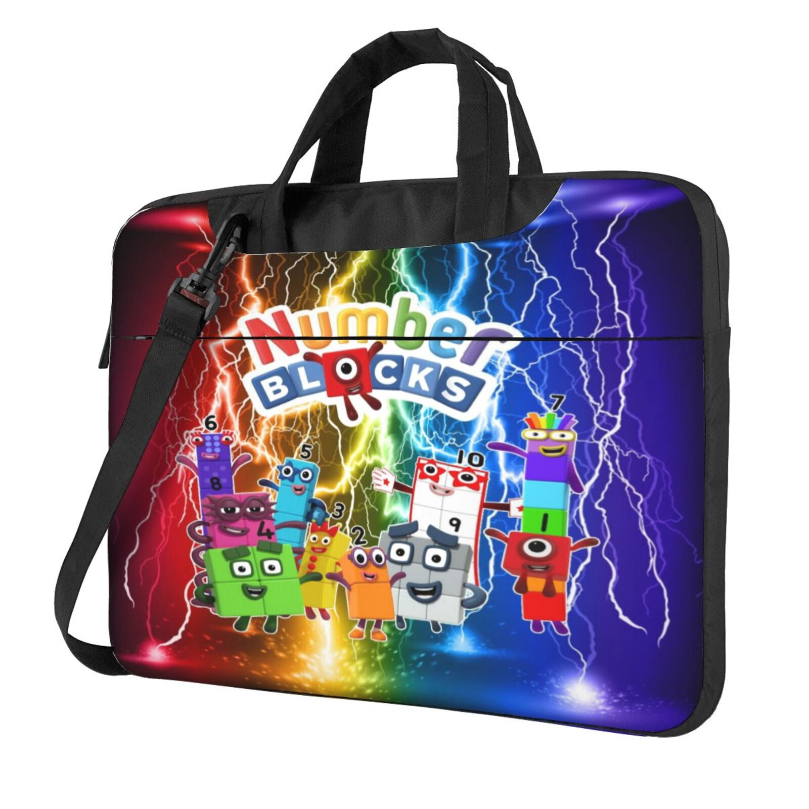 Number Cartoon Show Block Portable Laptop Bag With Hand Single-Shoulder ...