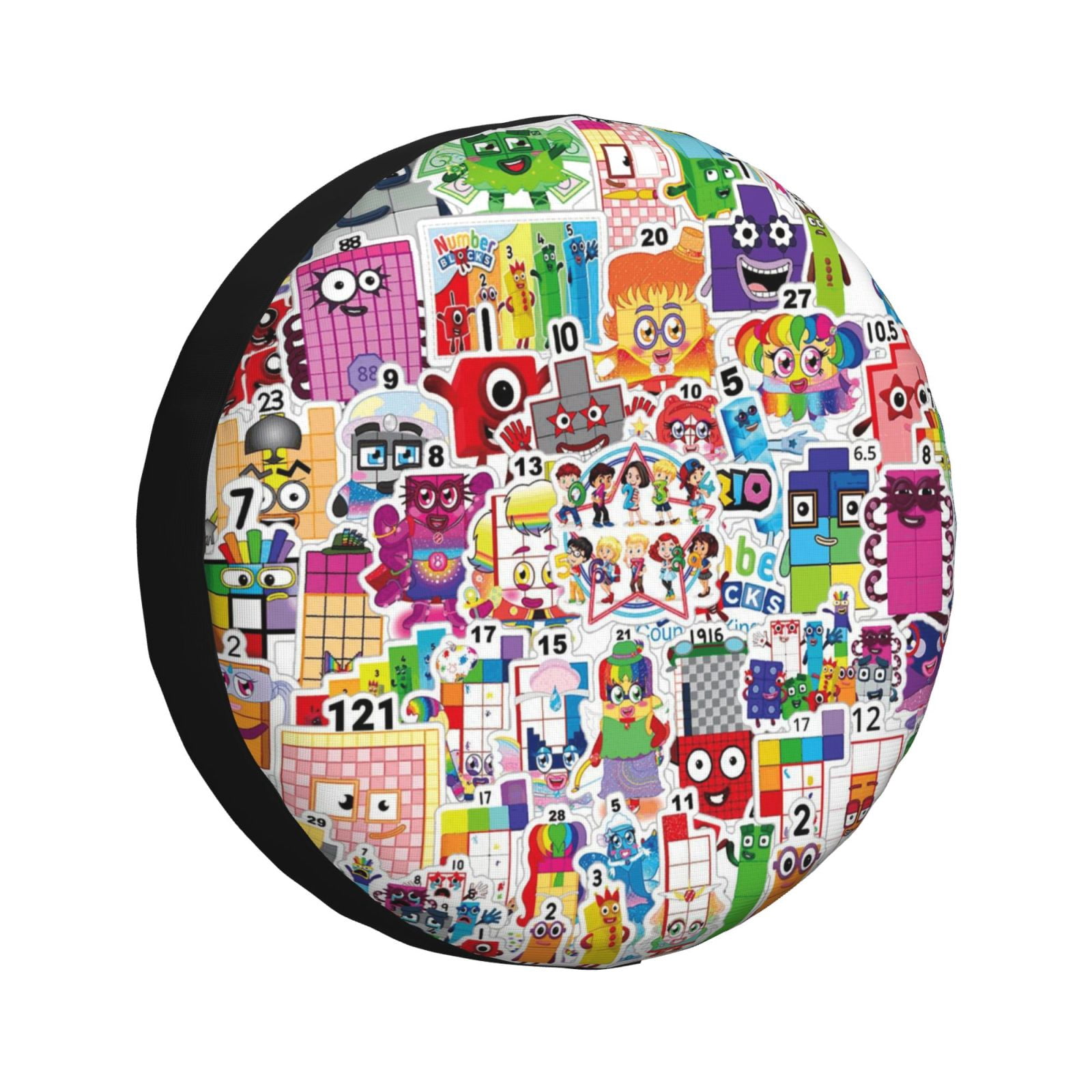Number Cartoon Show Block Tire Cover Cartoon Weatherproof Universal ...