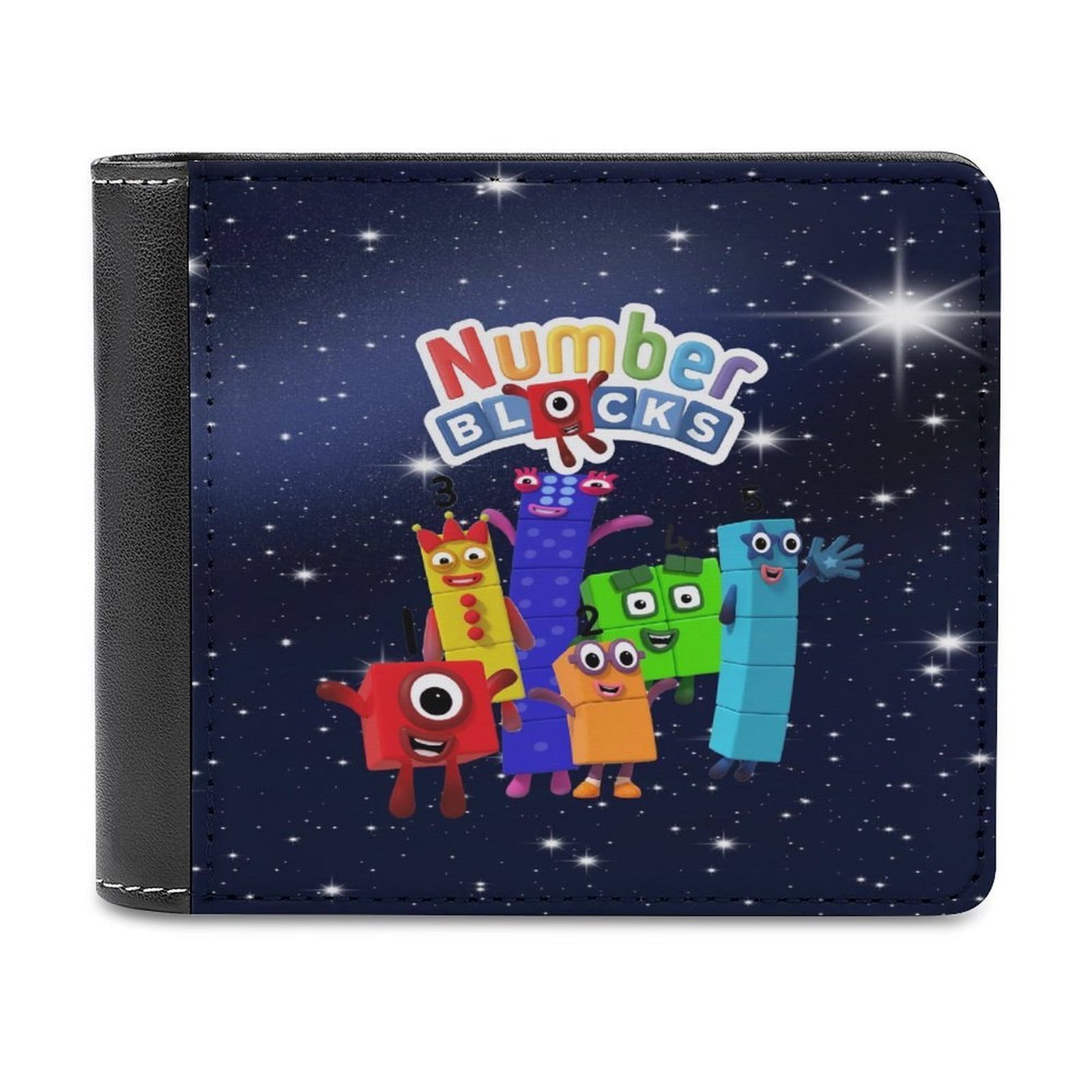 Number Cartoon Show Block Wallet for Men Leather Purse Clutch Card ...