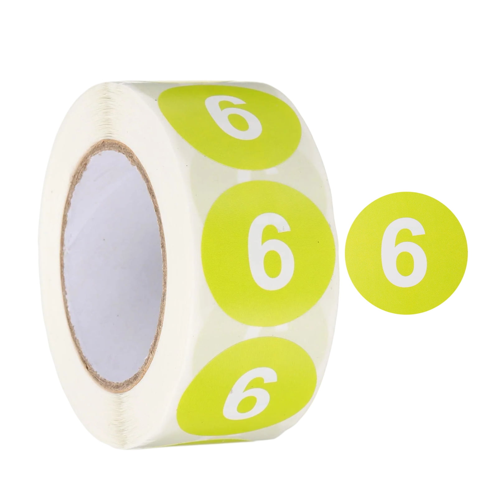 Number Circle Stickers Round Color Coded Self-Adhesive Labels Grass ...