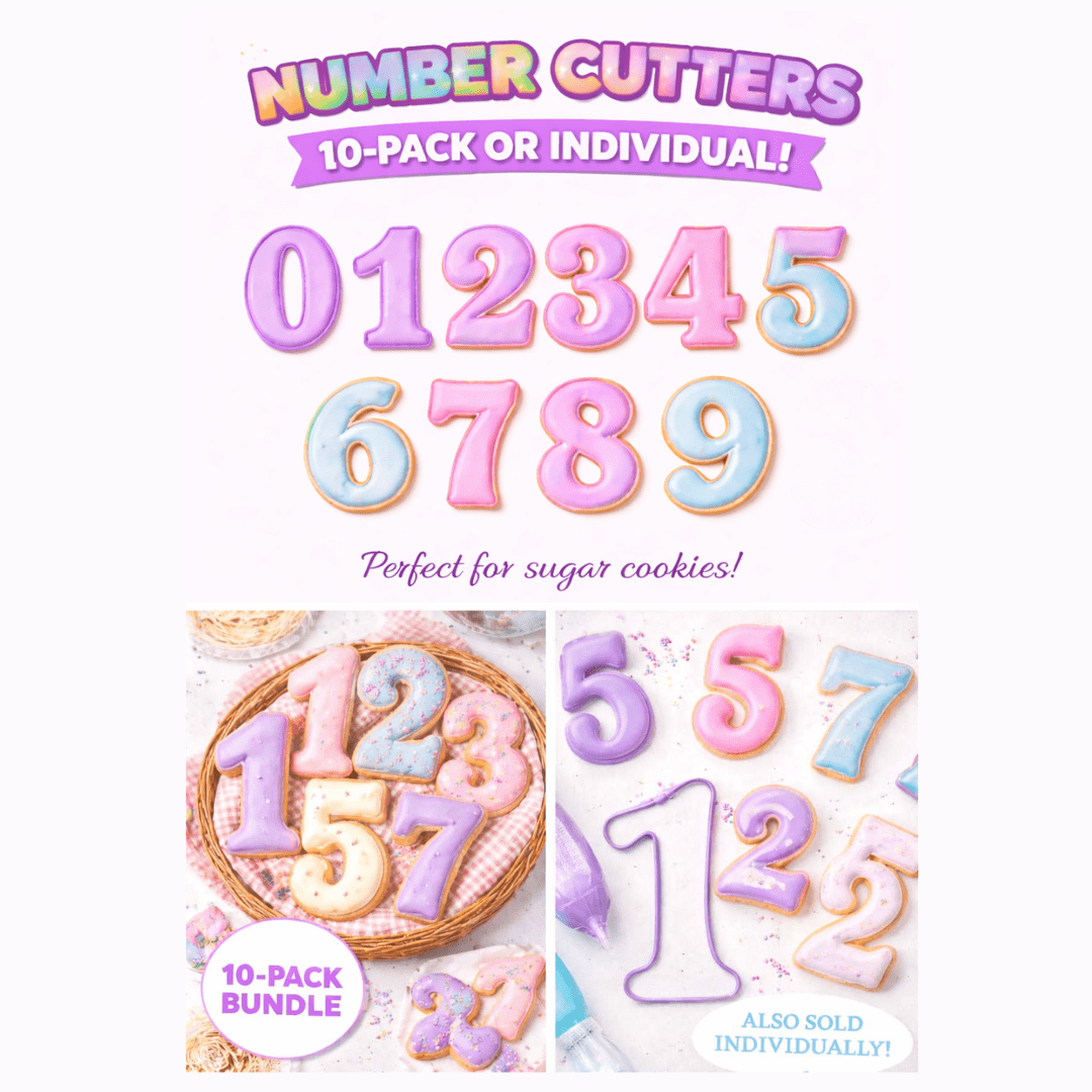 Number Cookie Cutters (0–9) – Full Set or Individual Numbers – Cutter ...