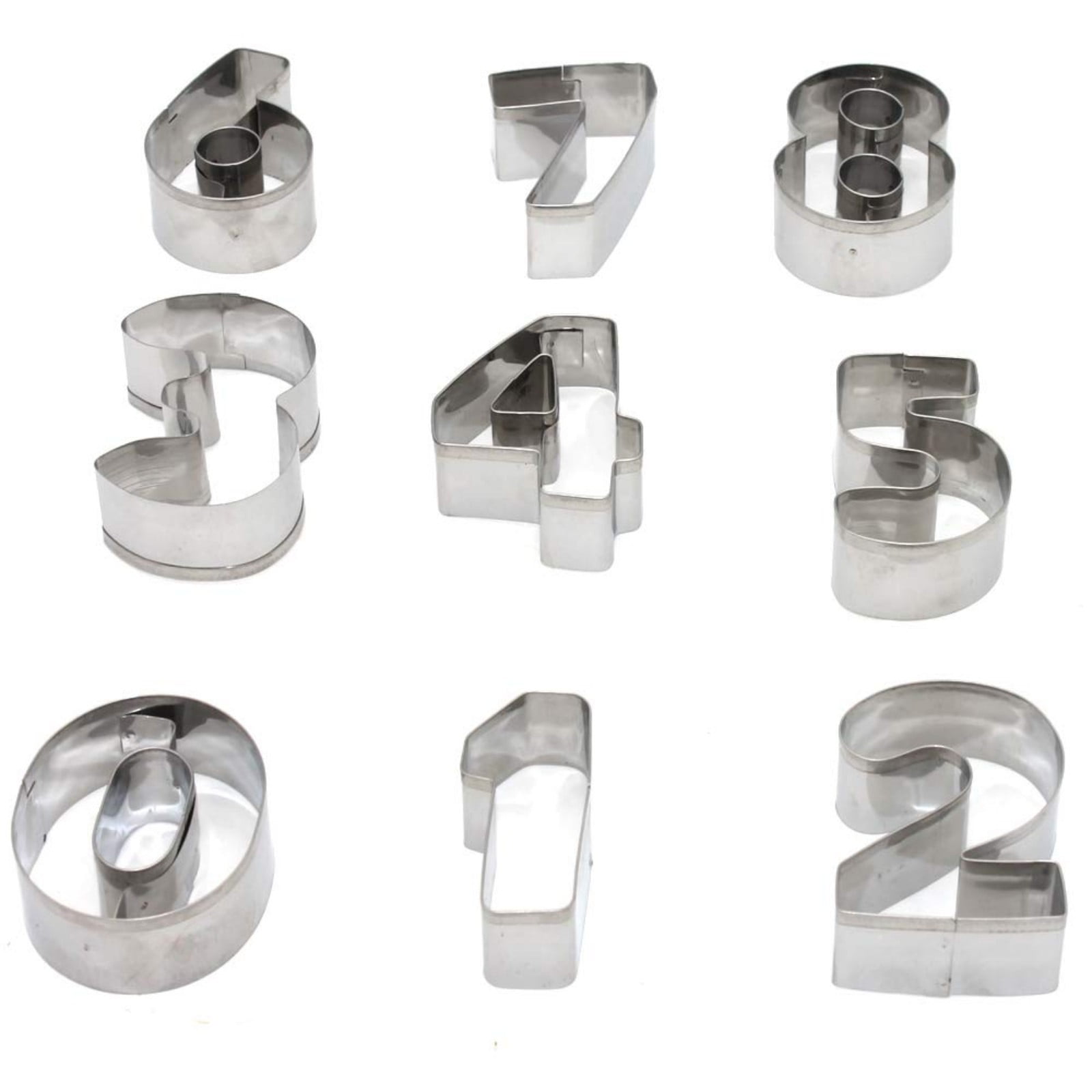 Number Cookie Cutters Set 0 9, Metal Stainless Steel Fondant Cutters ...