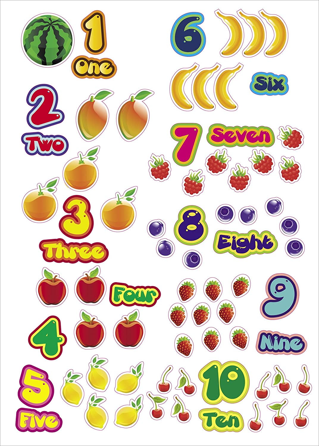 Number and Counting Education Style Easy Peel and Stick DIY Wall Decal ...