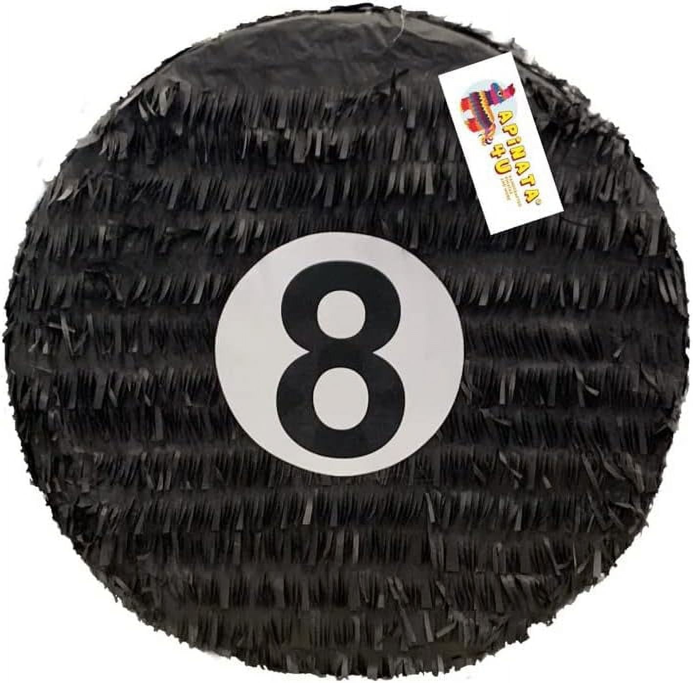 Handcrafted 16‚Äù No.8 Ball Pinata for Pool Themed Birthday Party ...