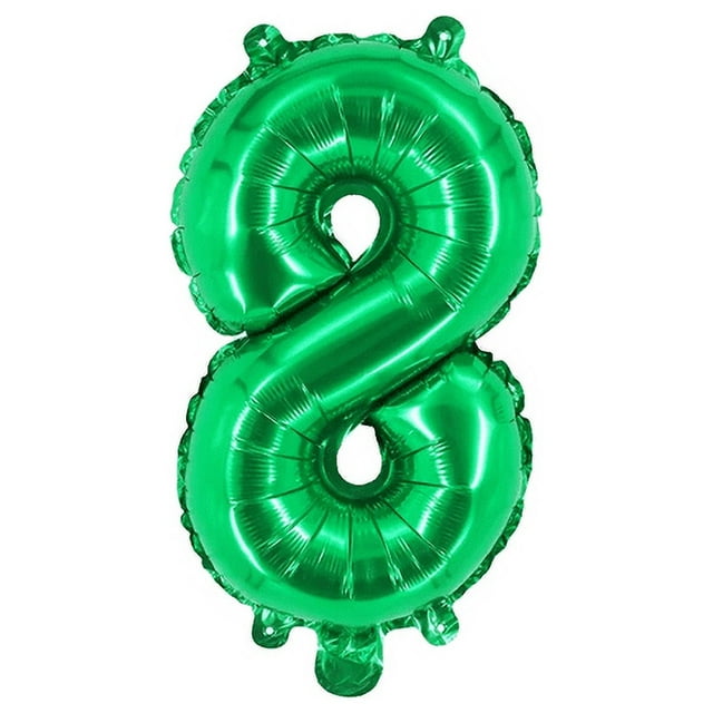 Number Eight Balloon Green Number 8 Balloon 32" Foil Mylar Green Number ...