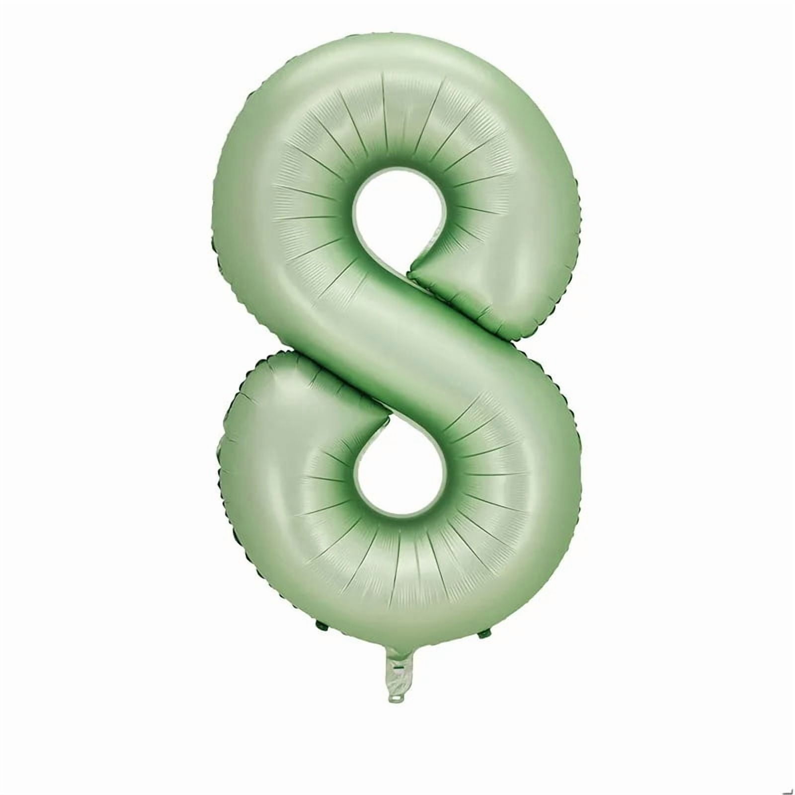 Number Eight Balloon Pastel Sage Green Number 8 Balloon 32" Large Party ...