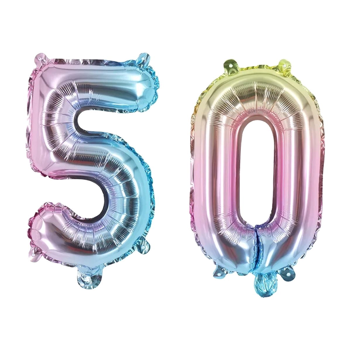 Number Fifty Colorful Balloon, 32" Foil Mylar, 50th Birthday Party ...