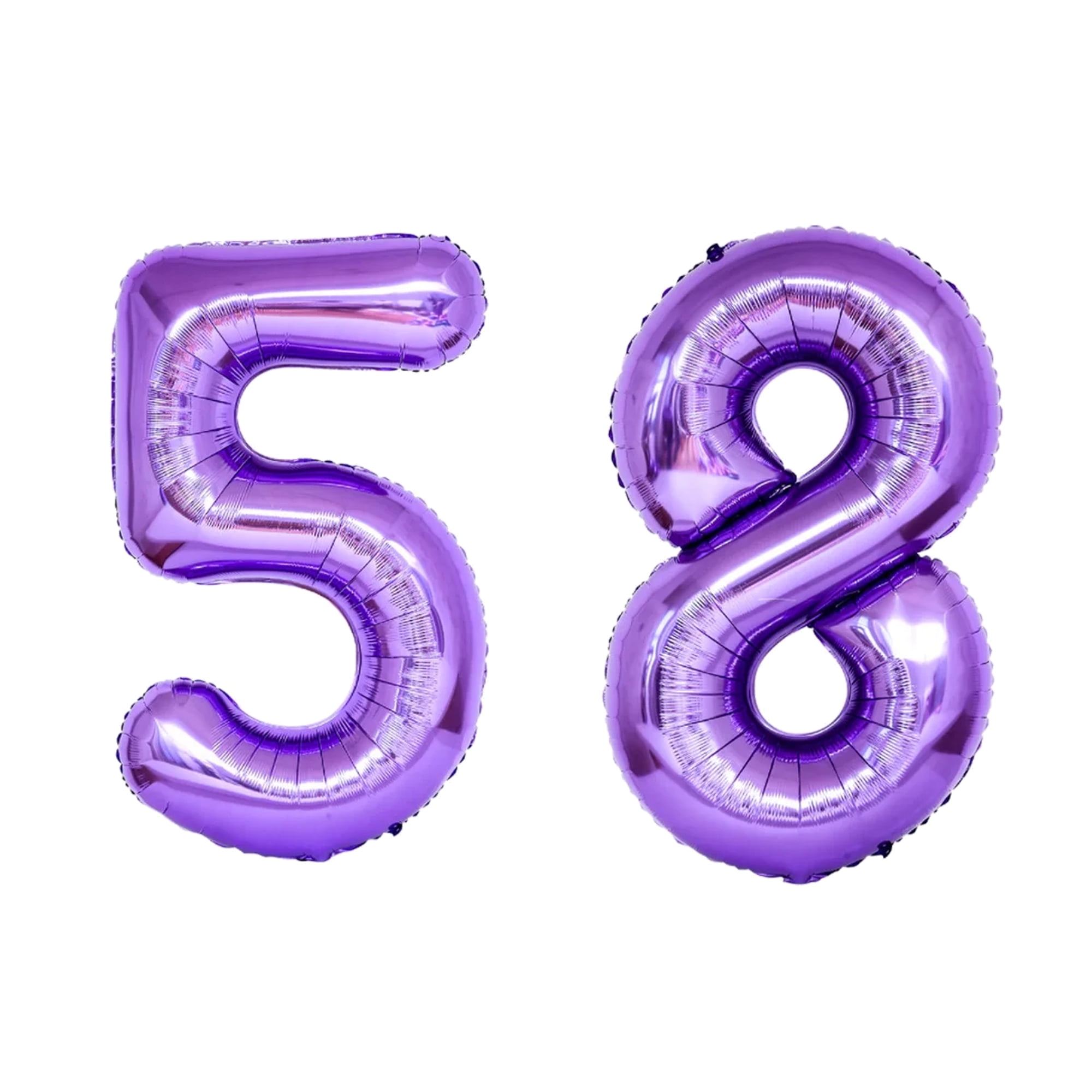 Number Fifty Eight Balloon Purple Number 58 Balloon 32" Large Birthday ...