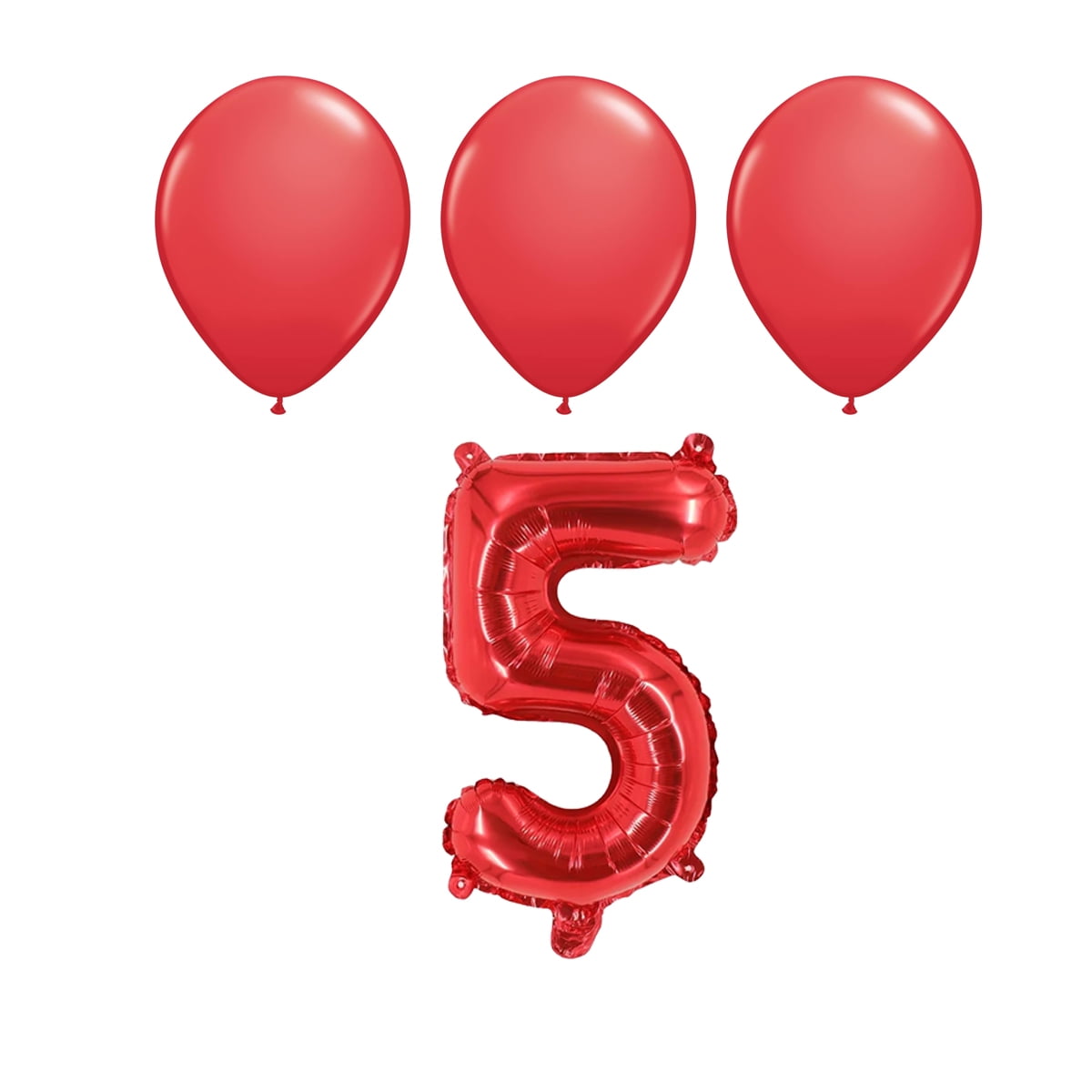 Number Five 5 Red Balloon 32 Inch Foil Mylar Birthday Milestone 3 ...