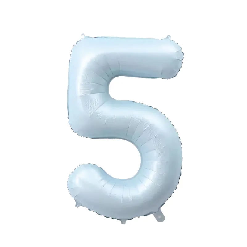 Number Five Balloon Pastel Blue Sky Blue Light Blue 32" Large Party ...