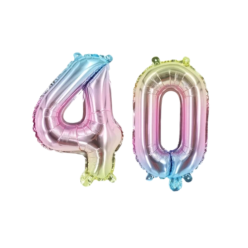 Number Forty Colorful Balloon, 32" Foil 40Th Celebration Party Age ...