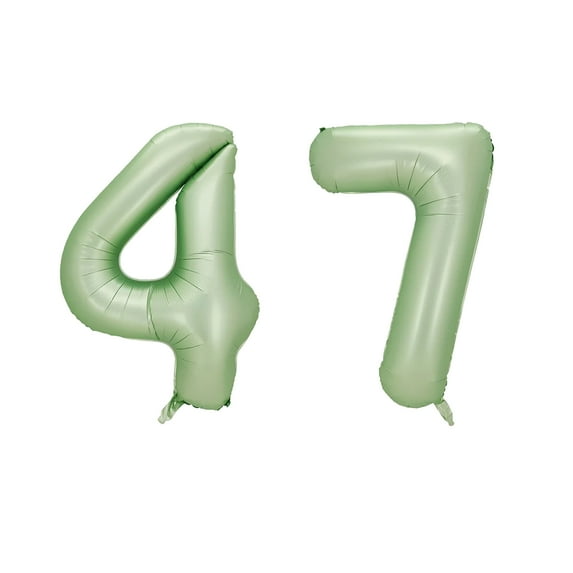 Number Forty Seven Balloon Pastel Sage Green Number 47 Balloon 32 ...