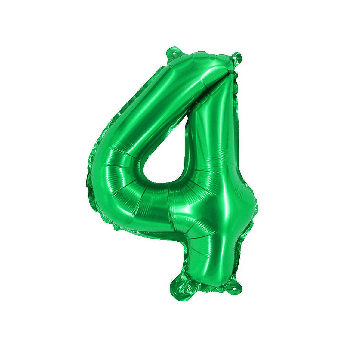 32" Air-filled Single Green Number 4 Foil Mylar Balloon - Walmart.com
