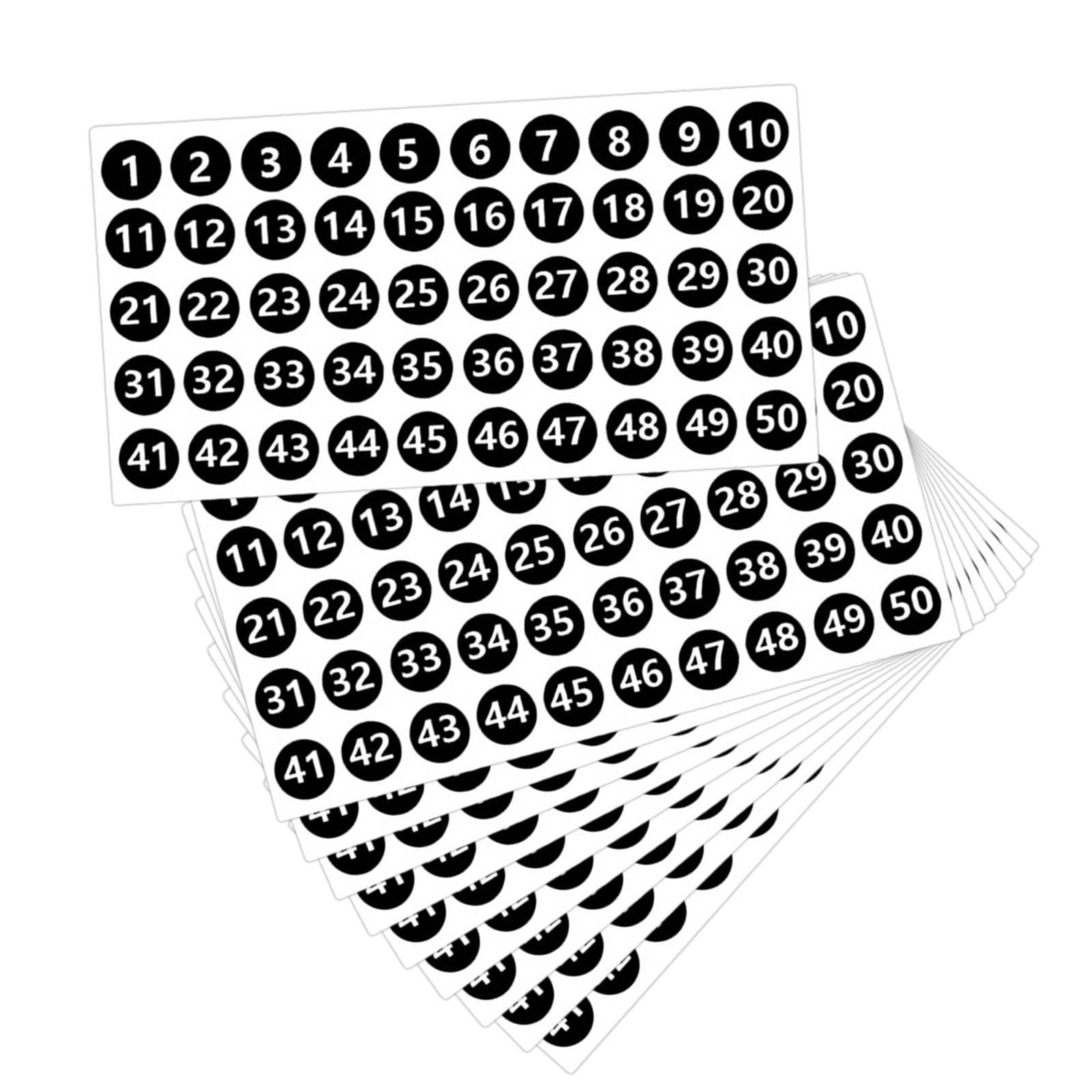 Number Inventory Stickers Round for Scrapbooking Greeting Card Gift ...