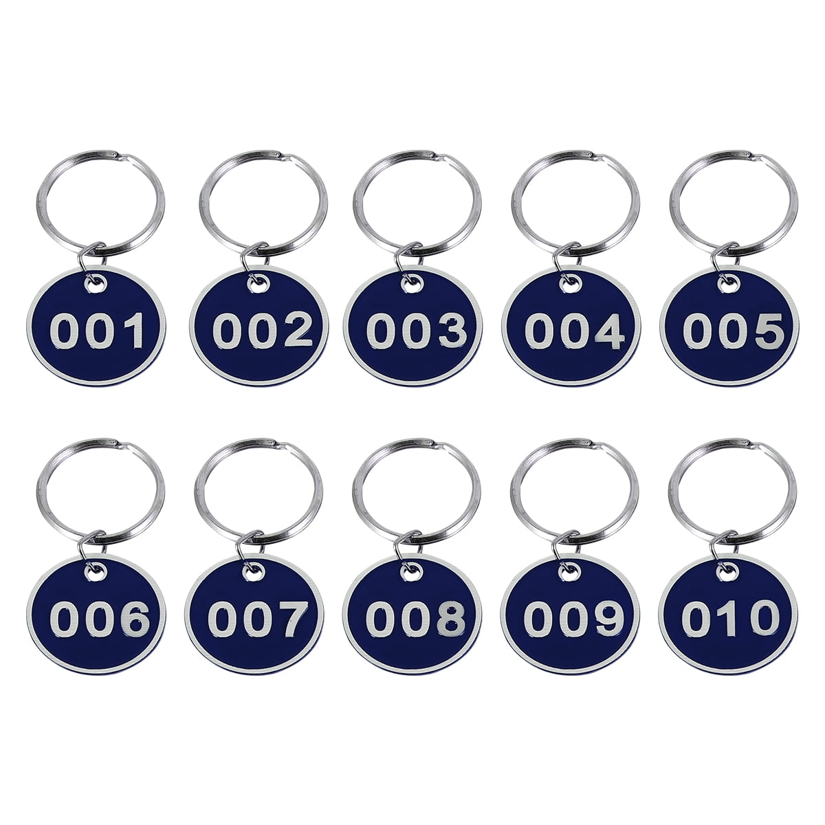 Number Key Tags Blue Trolley Coin Chain Label Plate ID with Ring ...