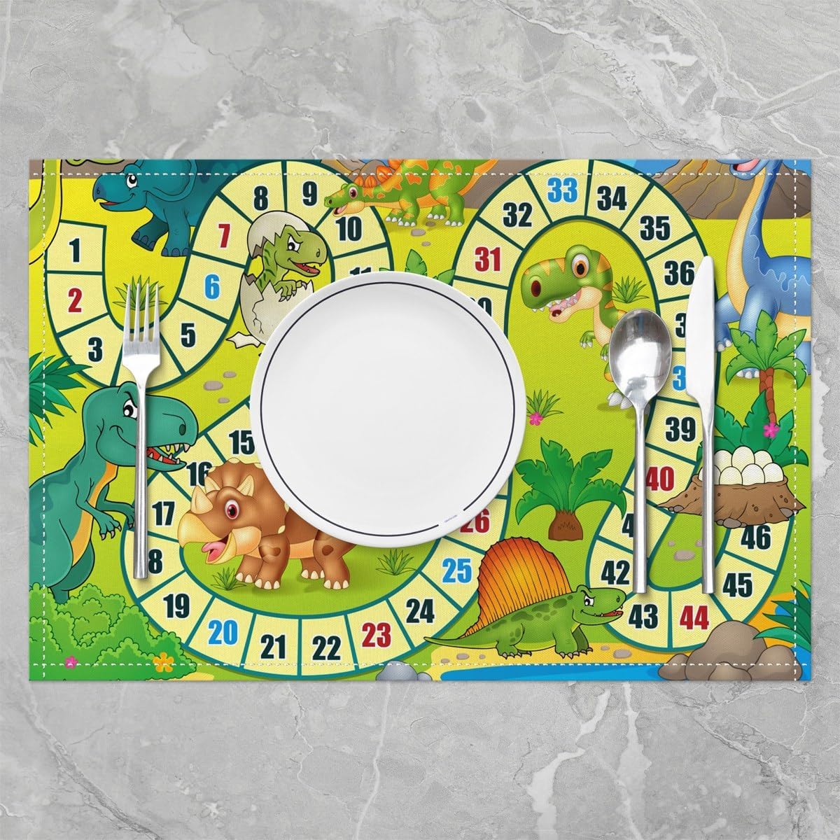 Number Map 12X18 Inch Placemats For Dining Table,Cute Dinosaur ...