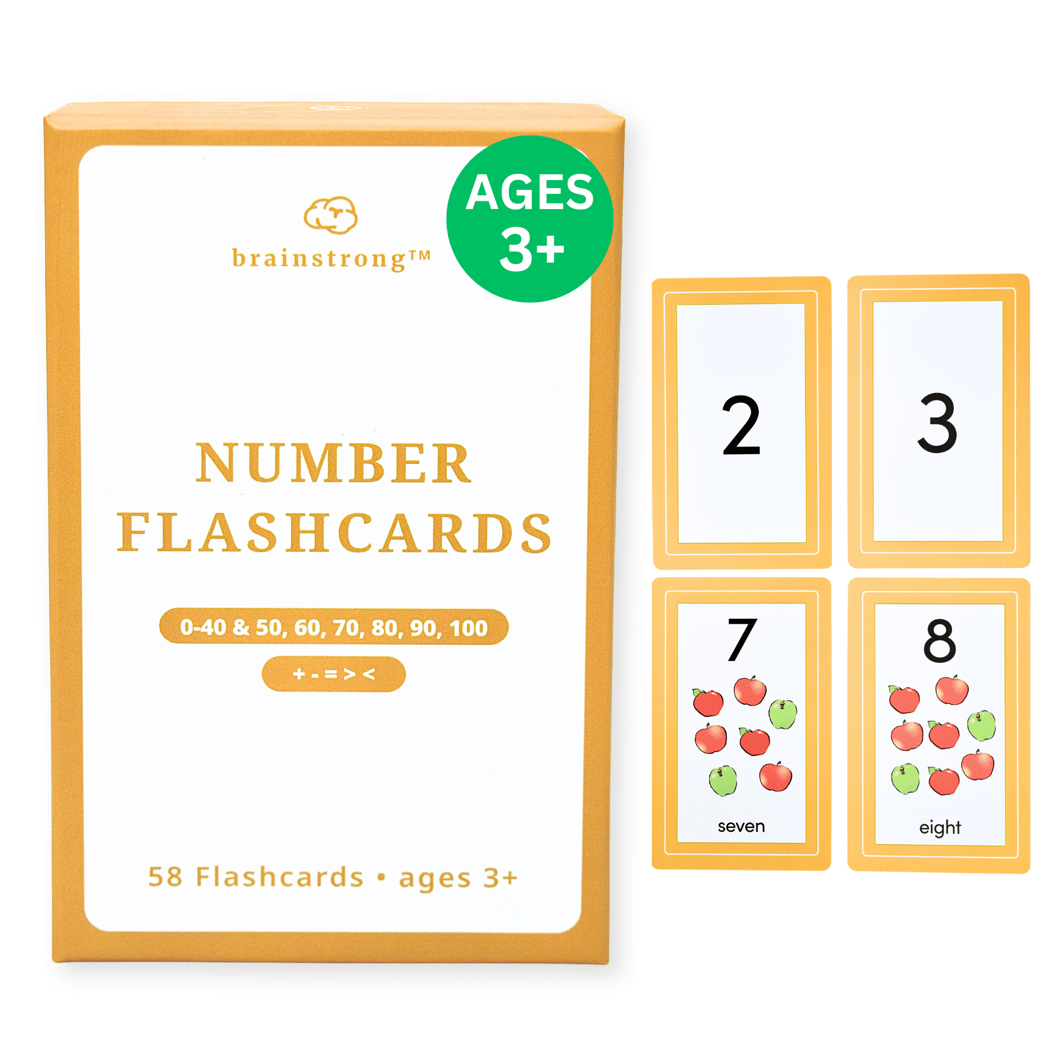 Number & Math Symbol Flashcards | Preschool and Kindergarten | Ages 2-5 ...