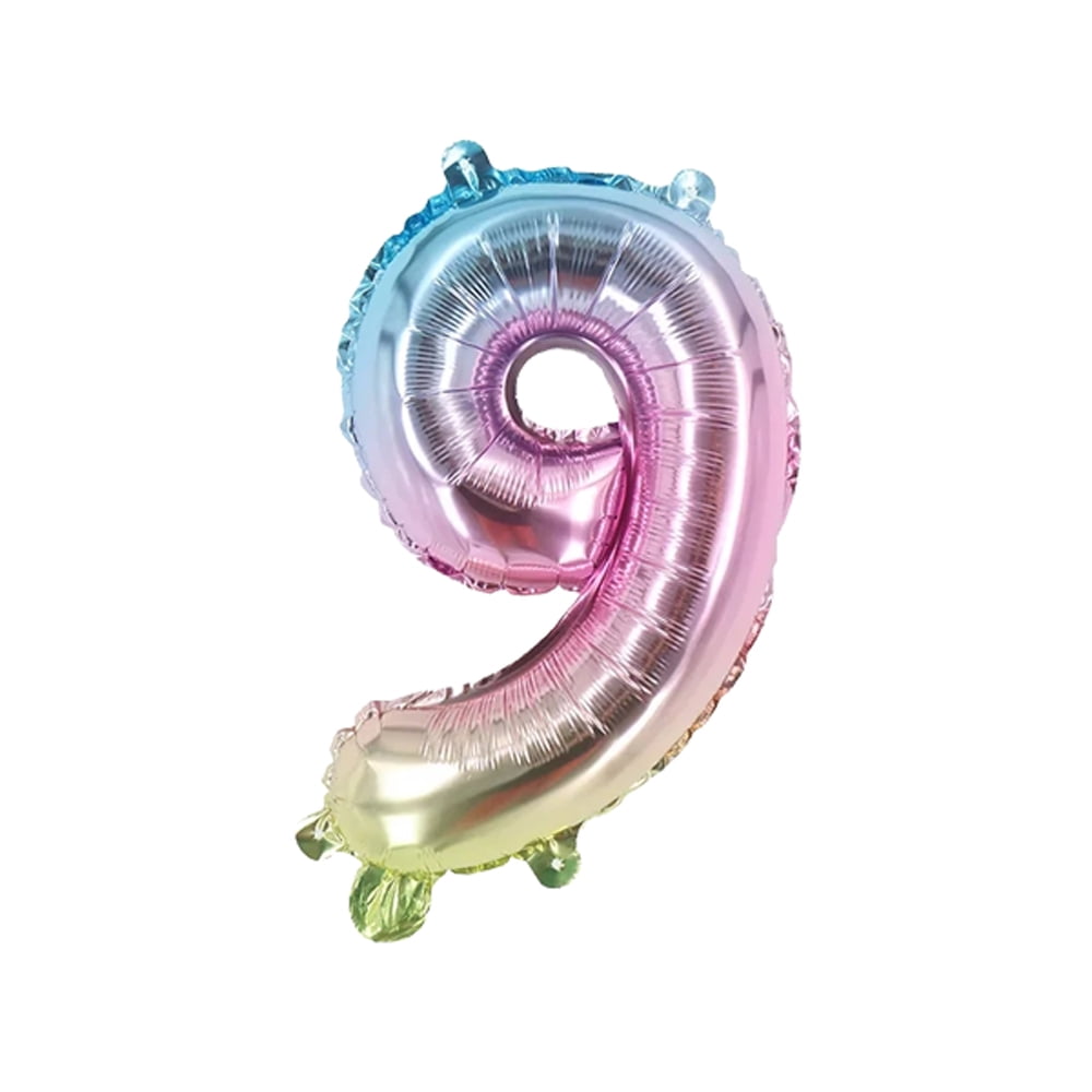 Number Nine Balloon Colorful Number 9 Balloon 32" Foil Mylar Colorful ...