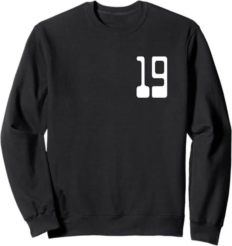 Number Nineteen #19 on Sports Team Uniform Sweatshirt - Walmart.com
