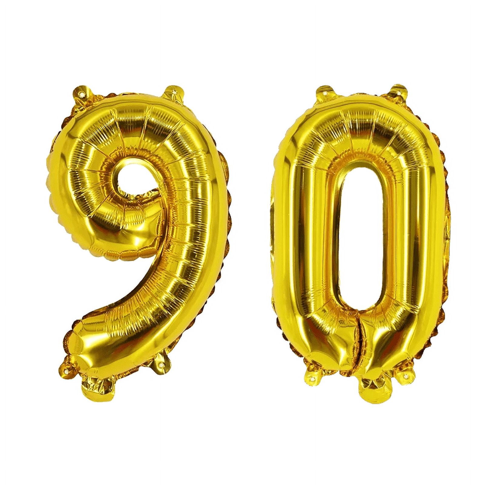 Number Ninety Gold Balloon, 32" Foil Mylar, 90th Birthday Party Age ...