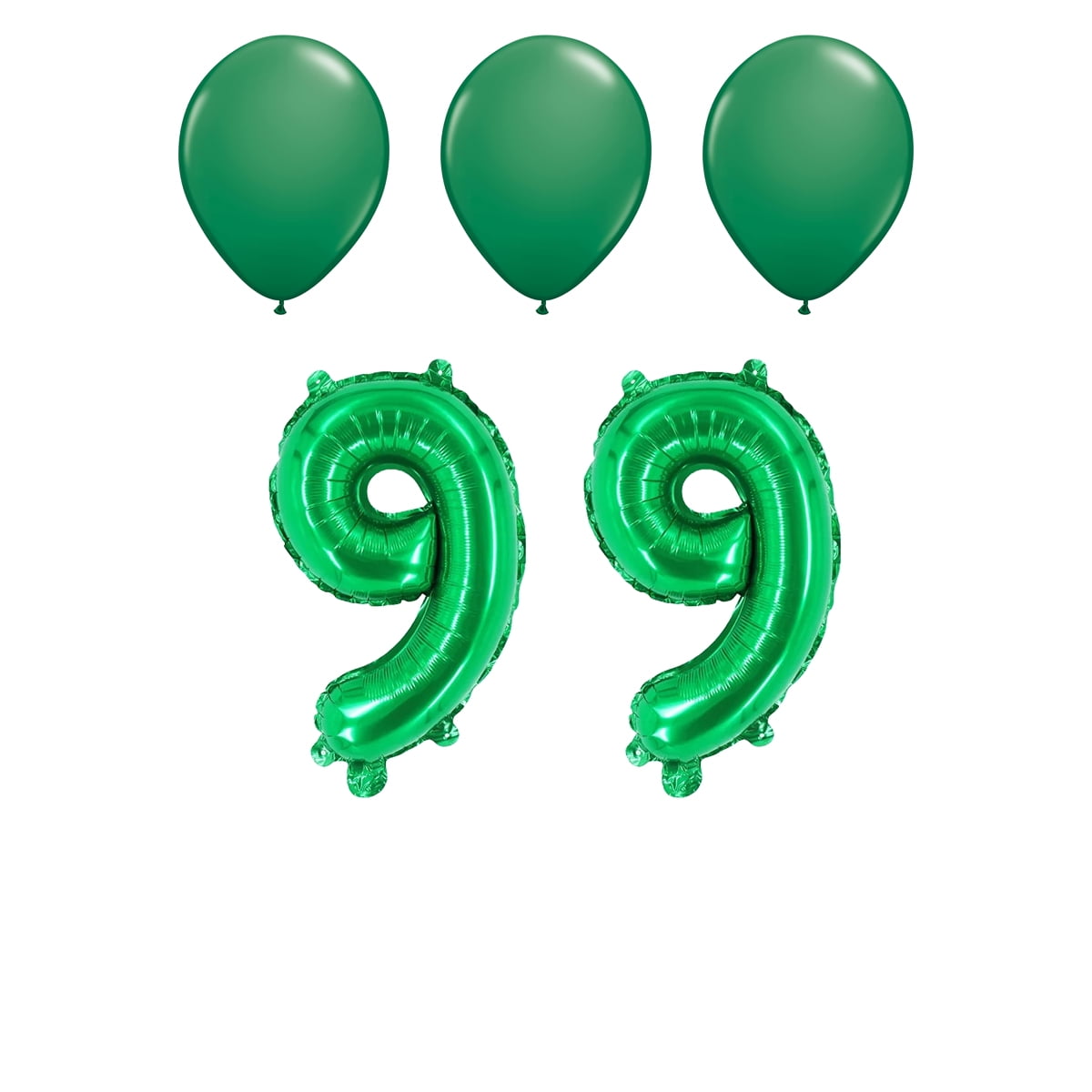 Number Ninety-Nine 99 Green Balloon 32 Inch Foil Mylar Birthday ...