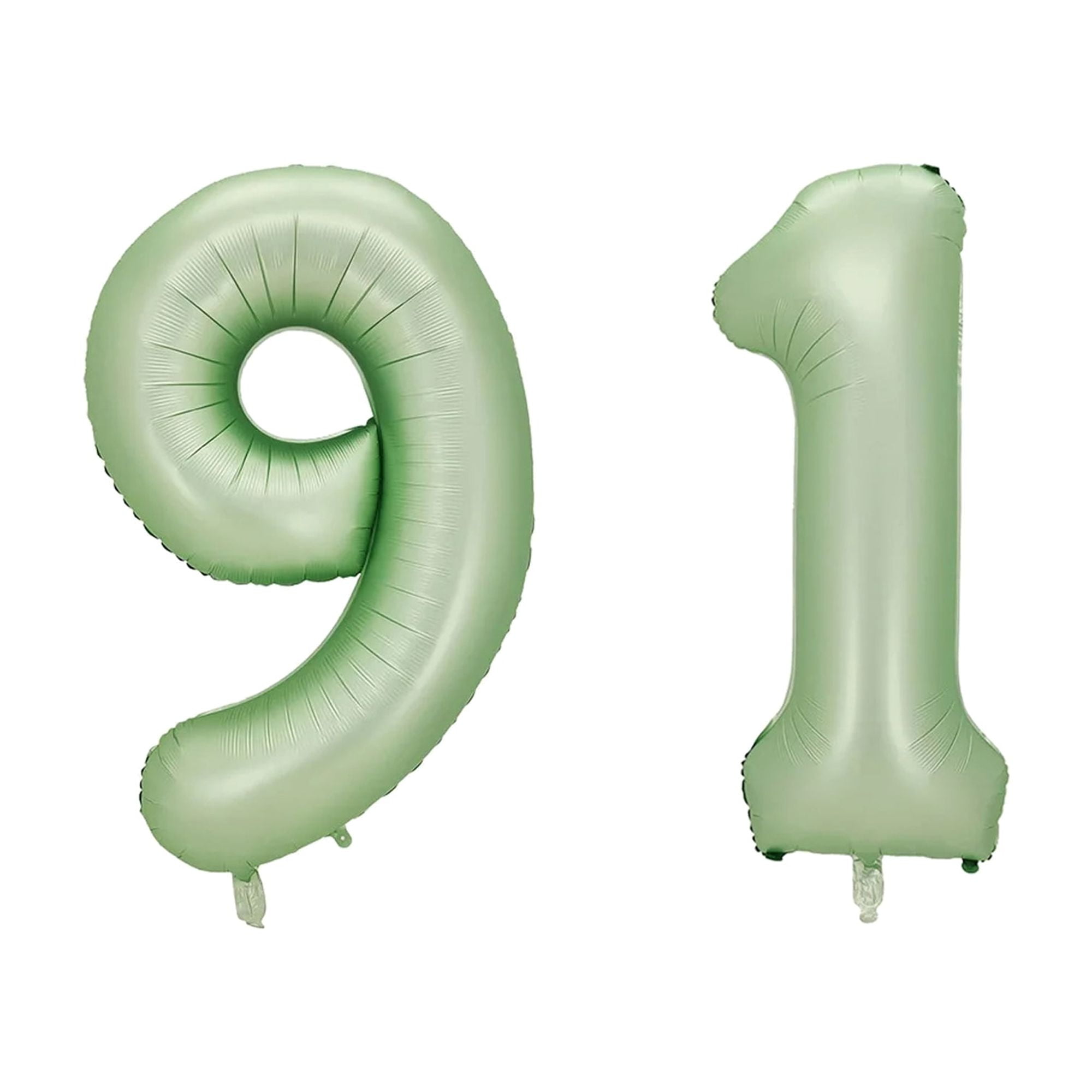 Number Ninety One Balloon Pastel Sage Green Number 91 Balloon 32" Large ...