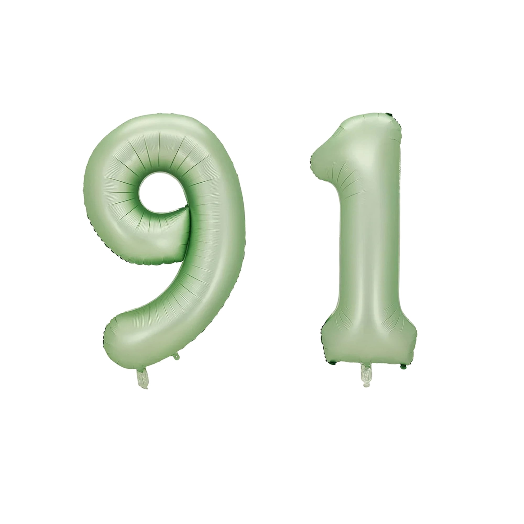 Number Ninety One Balloon Pastel Sage Green Number 91 Balloon 32" Large ...