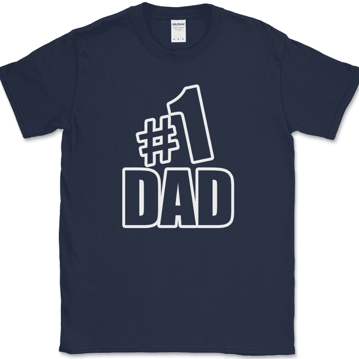 Number One #1 Dad T-Shirt Funny Fathers Day Humor Novelty Gift Tee - Navy, 2XL - Walmart.com