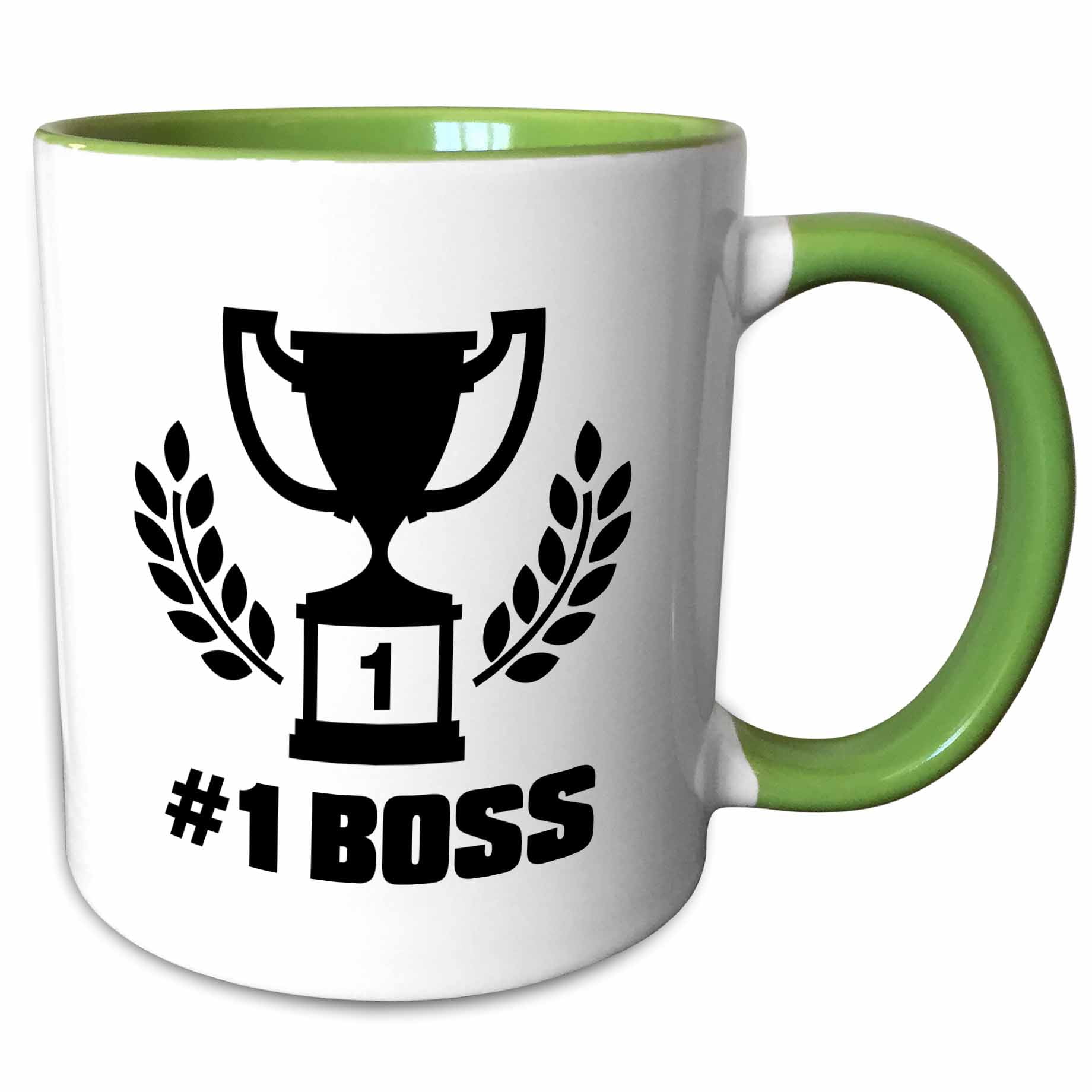3drose, Number One Boss Design with Winners Cup and Laurel Leaves, 11oz ...