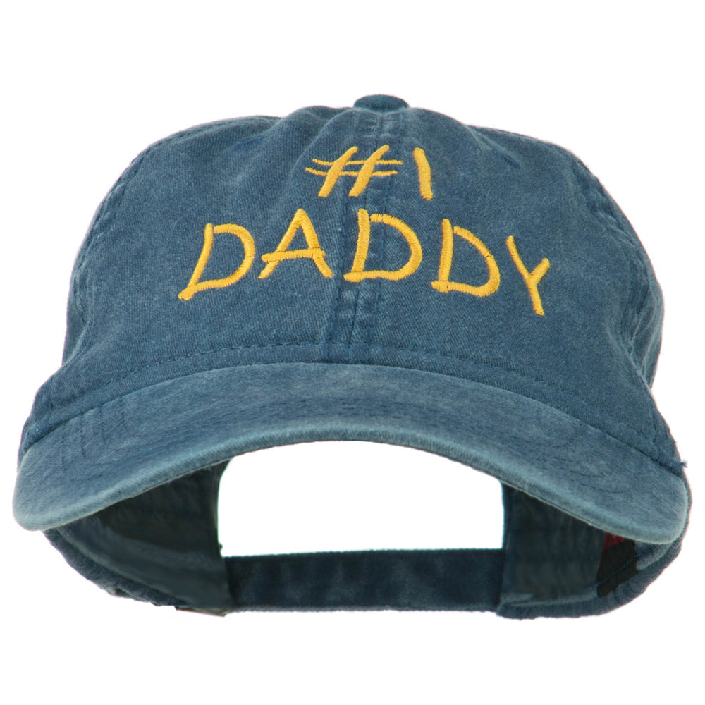 Number One Daddy Embroidered Washed Cotton Cap - Navy OSFM - Walmart.com