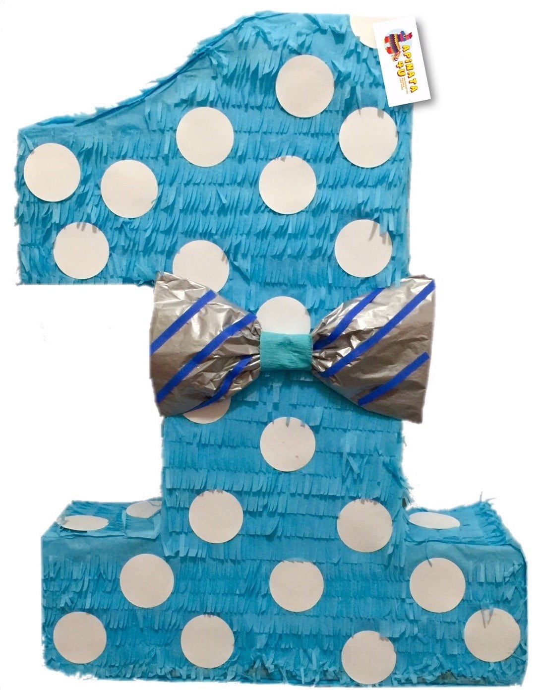 Number One Piñata Light Blue with Bowtie 20'' Tall - Walmart.com