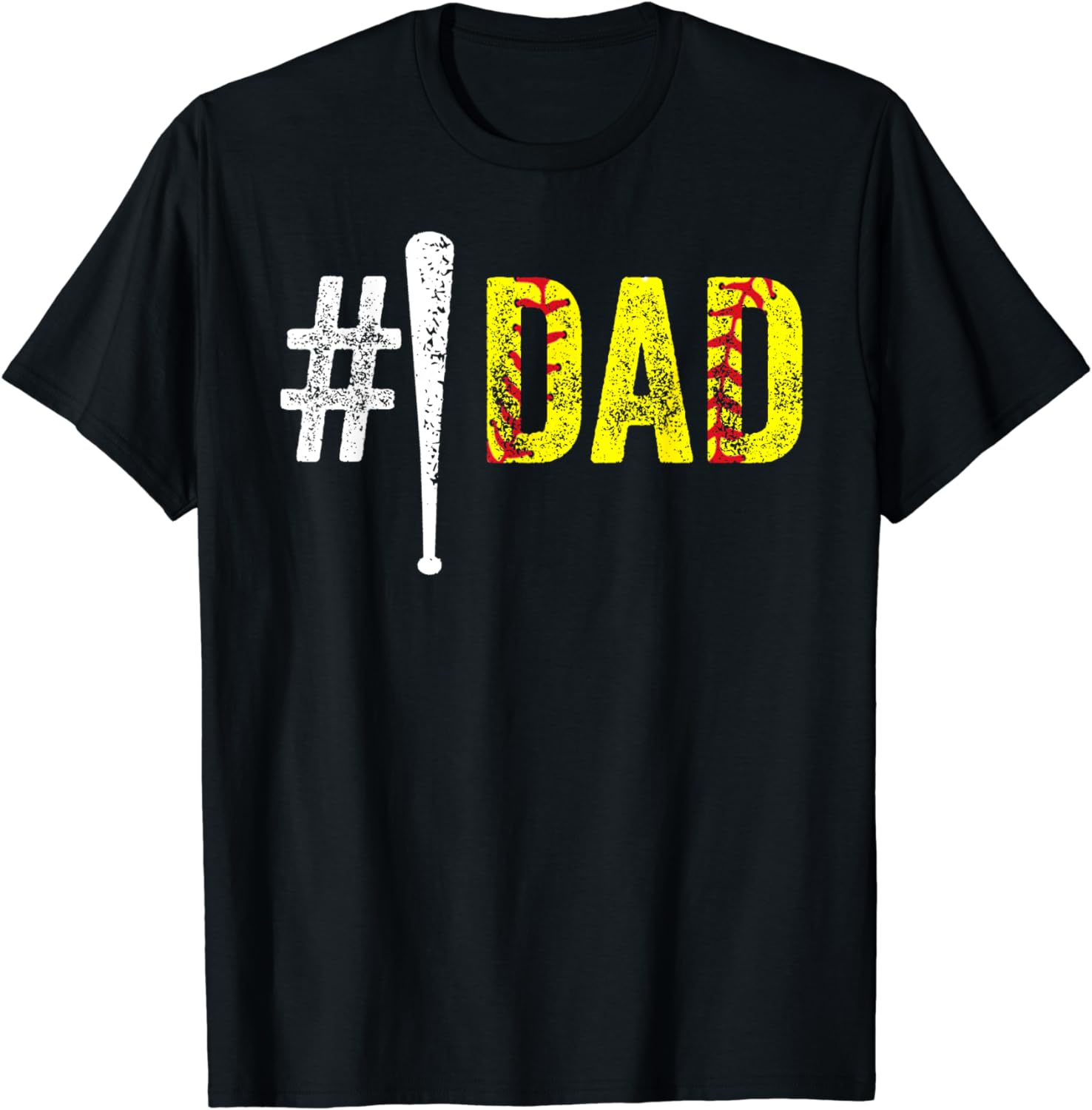 Number One Softball Dad from Daughter for Fathers Day Funny T-Shirt ...