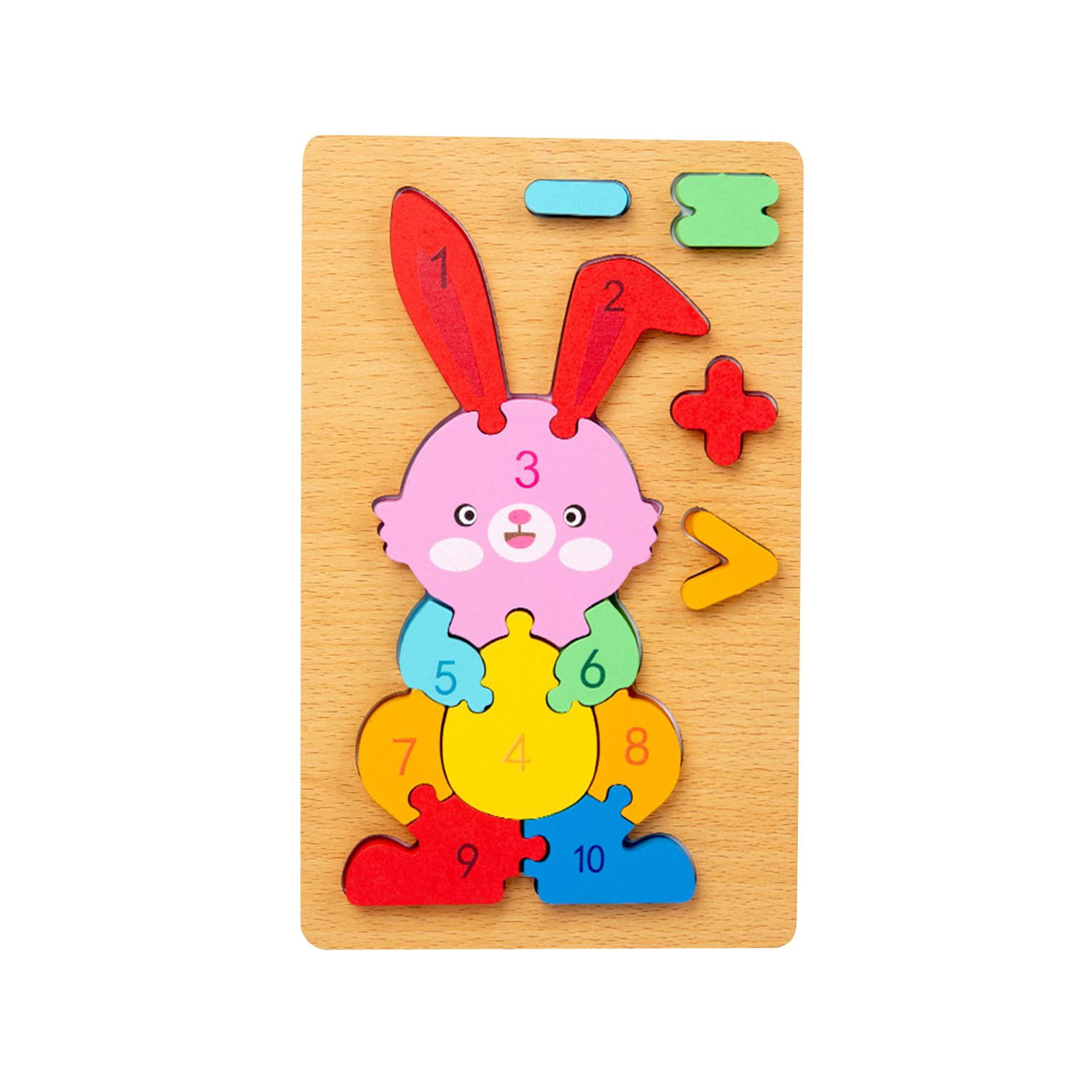 Number Puzzle Animal Jigsaw Toys for Kindergarten Fine Motor Skills Boy ...
