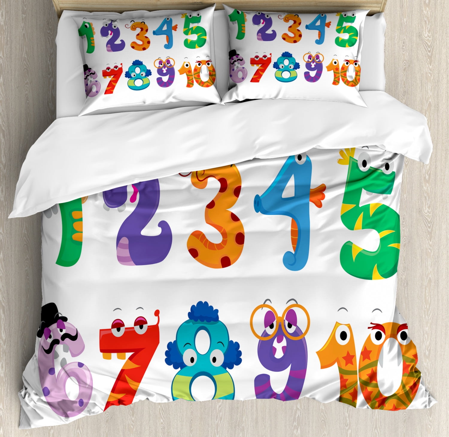 Number Queen Size Duvet Cover Set, Math Signs as Funny Characters ...