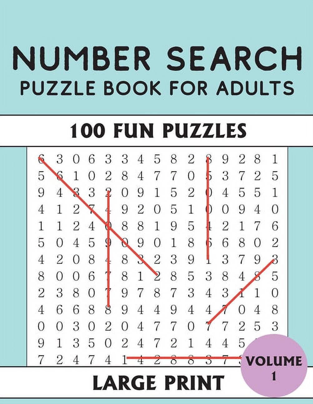 Number Search Puzzle Book For Adults: Large Print Number Search Puzzle ...