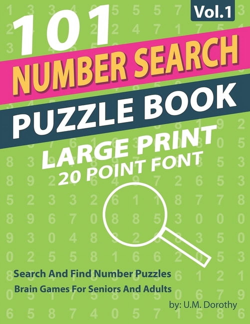 Number Search Puzzle Book Large Print: 101 Search And Find Number ...