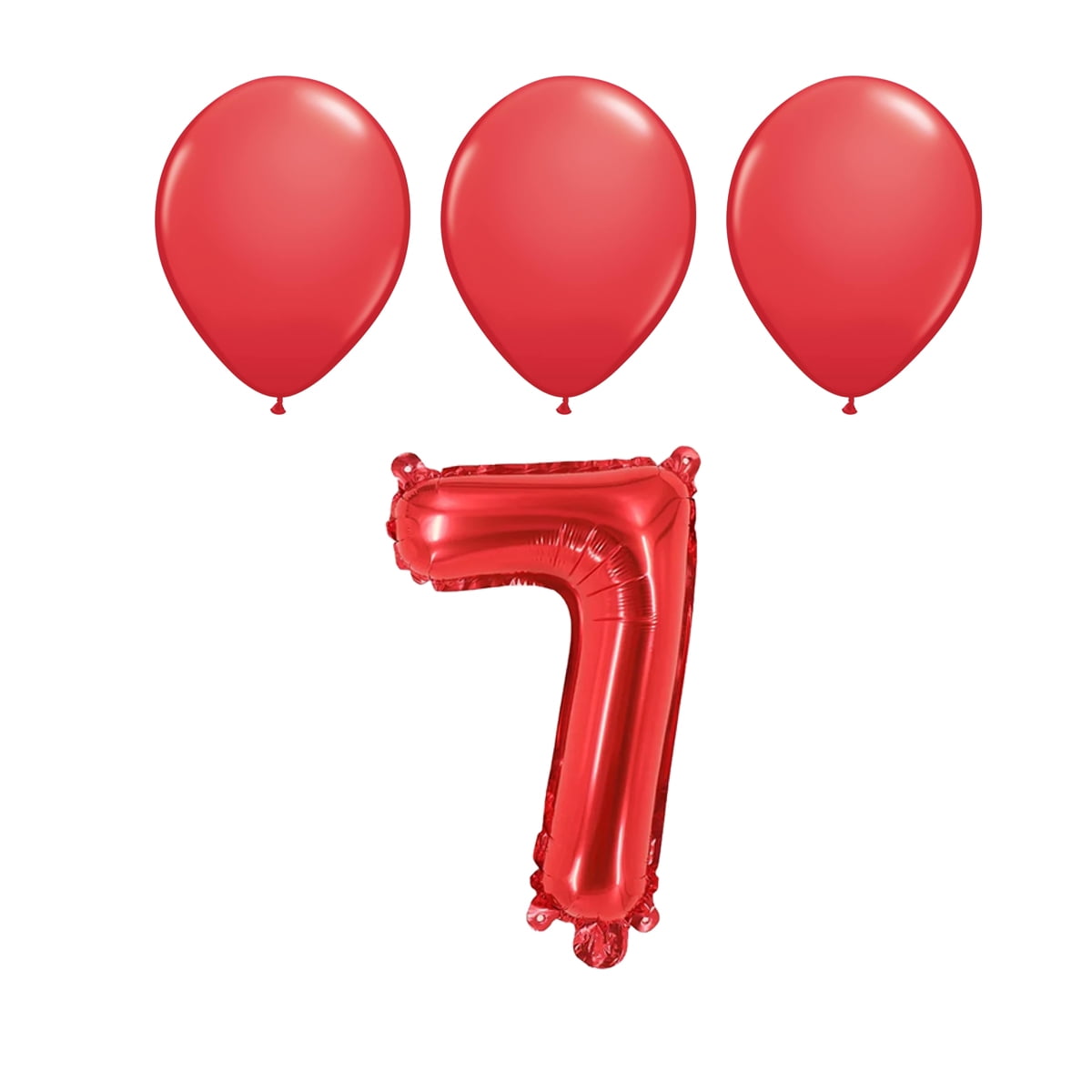 Number Seven 7 Red Balloon 32 Inch Foil Mylar Birthday Milestone 3 ...