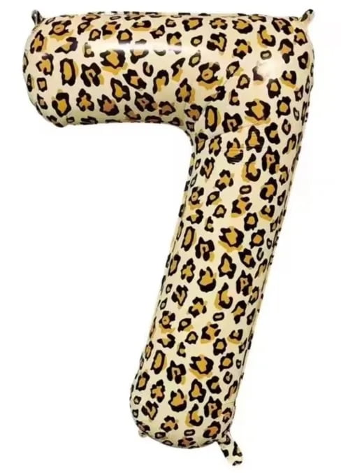Number Seven Balloon Leopard Print Number 7 Balloon 32" Large Event ...