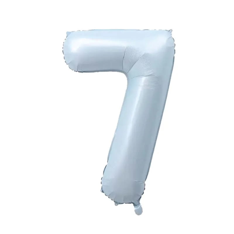 Number Seven Balloon Pastel Blue Sky Blue Light Blue 32" Large Party ...