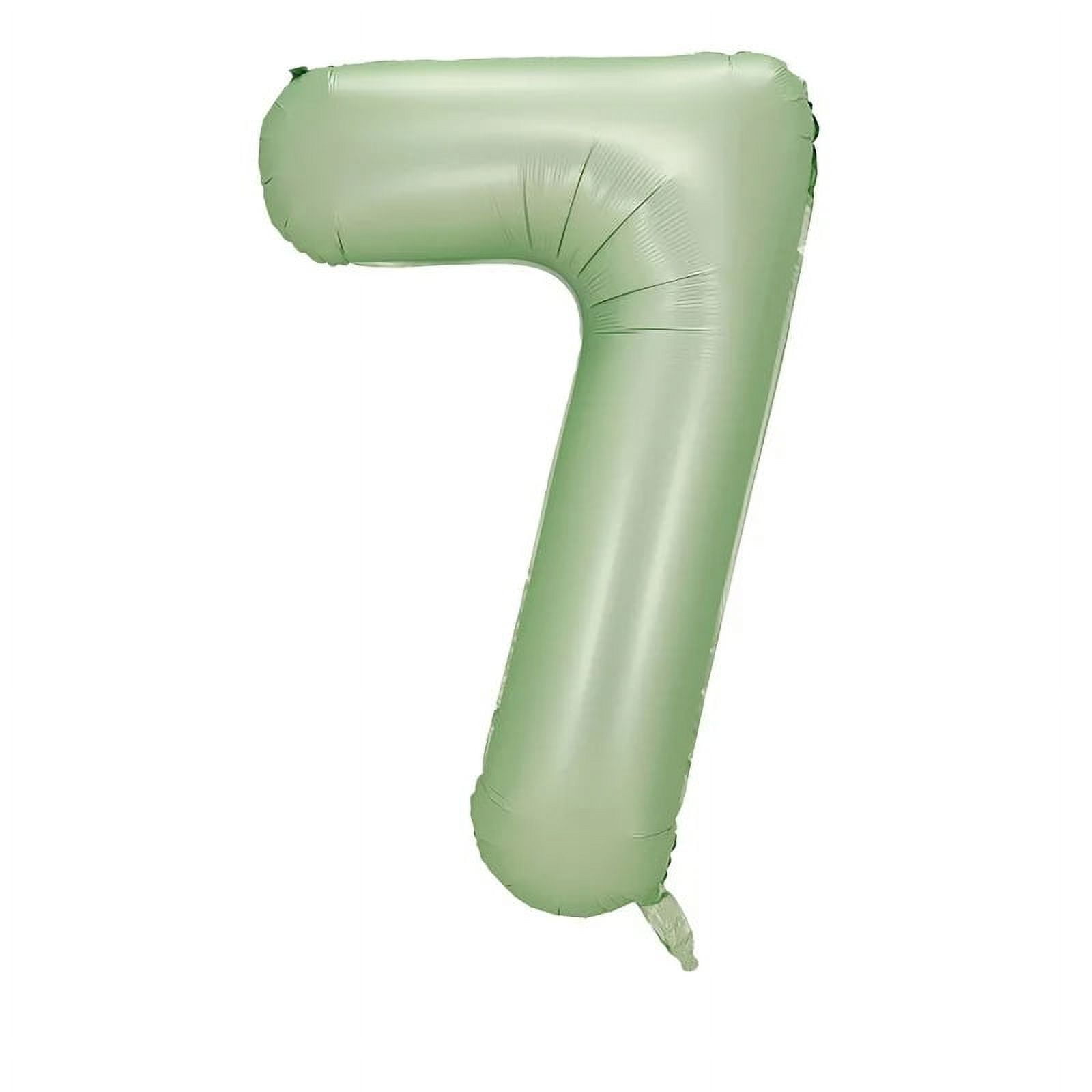 Number Seven Balloon Pastel Sage Green Number 7 Balloon 32" Large Party ...