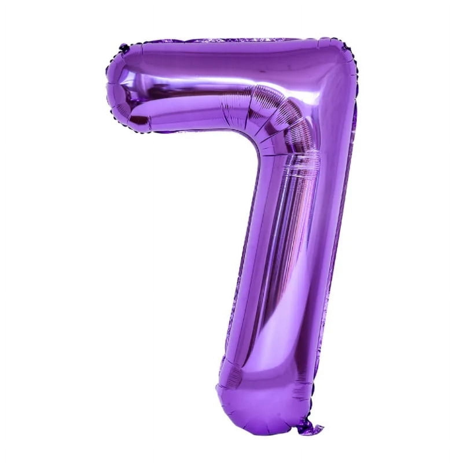 Number Seven Balloon Purple Number 7 Balloon 32" Large Birthday Party ...
