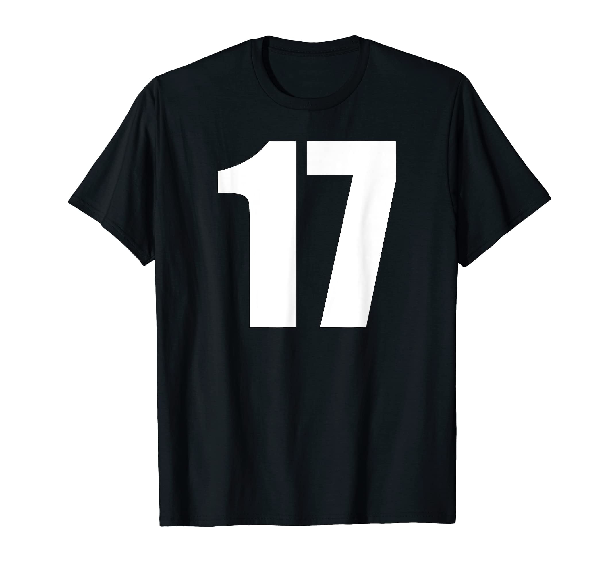Number Seventeen Numeral 17 Plain White Numbers T-Shirt - Walmart.com
