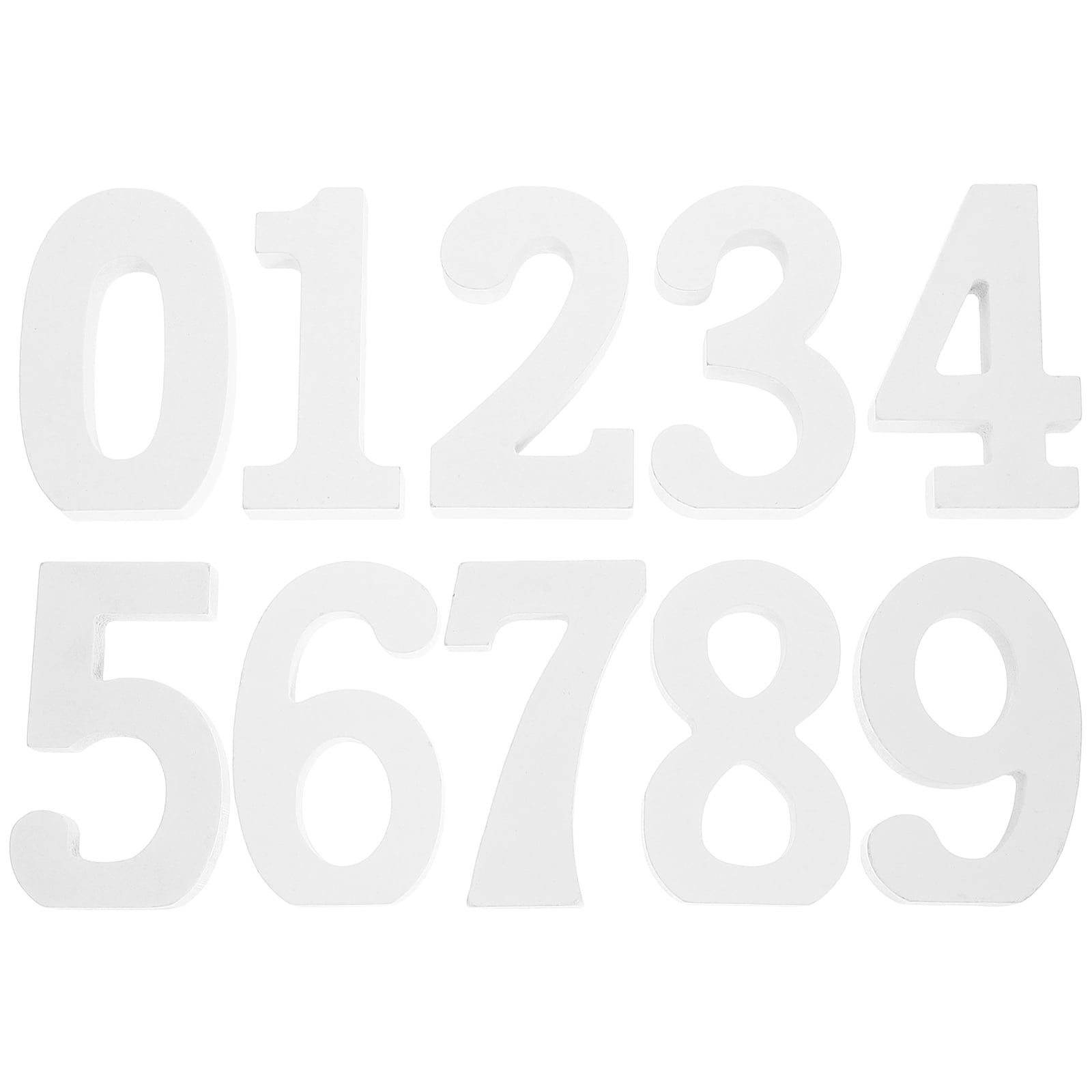 Number Sign Decor 10 Pcs Wooden Digital Ornaments Signage Crafts ...